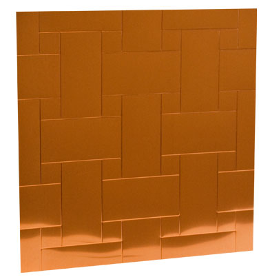 4"x8" Copper Embossed Tradiational Basket Weave Pattern - Modular