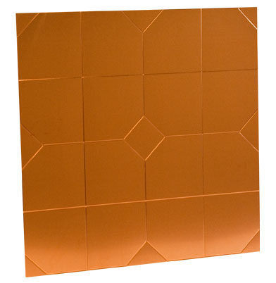 Copper Embossed Diamond & Square Pattern