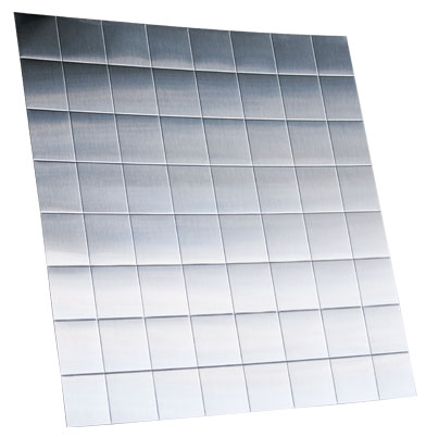 3" Stainless Steel Embossed Square Grid Pattern - Modular